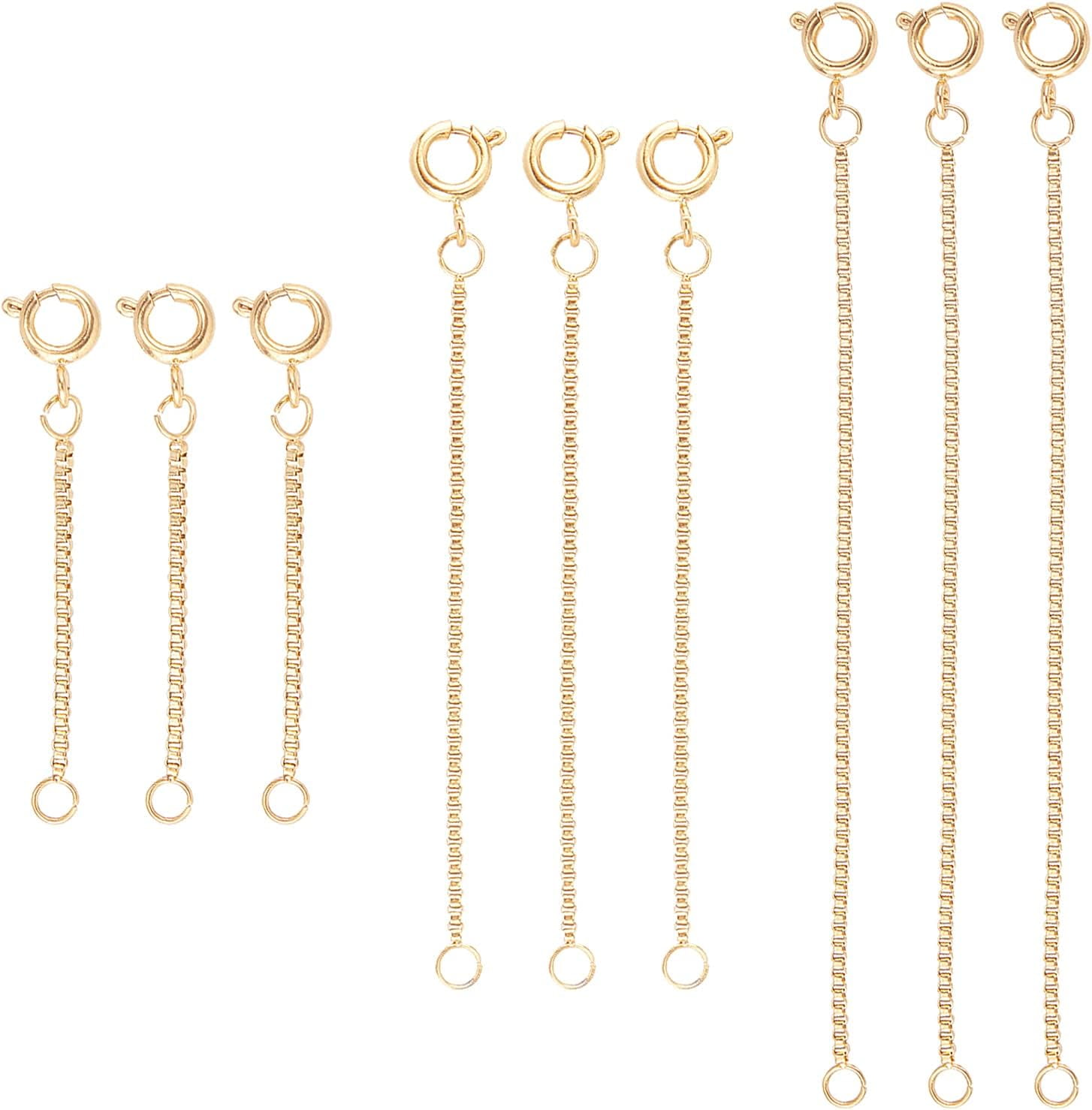 About 15pcs 3 Sizes 25/50/76mm Hypoallergenic Metal Chain Extender with ...