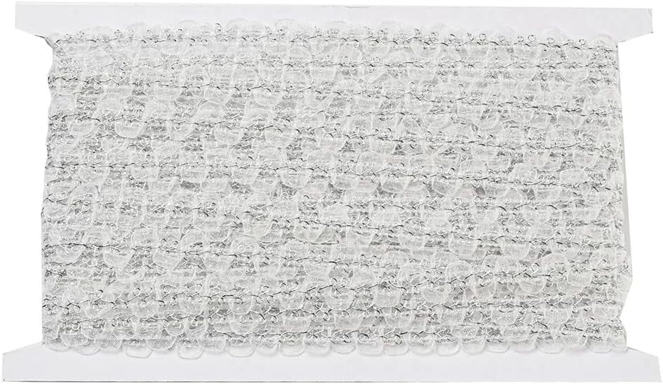 About 22 Yards 1/2 Inch White Silver Organza Ribbons Lace Ribbon Trim ...