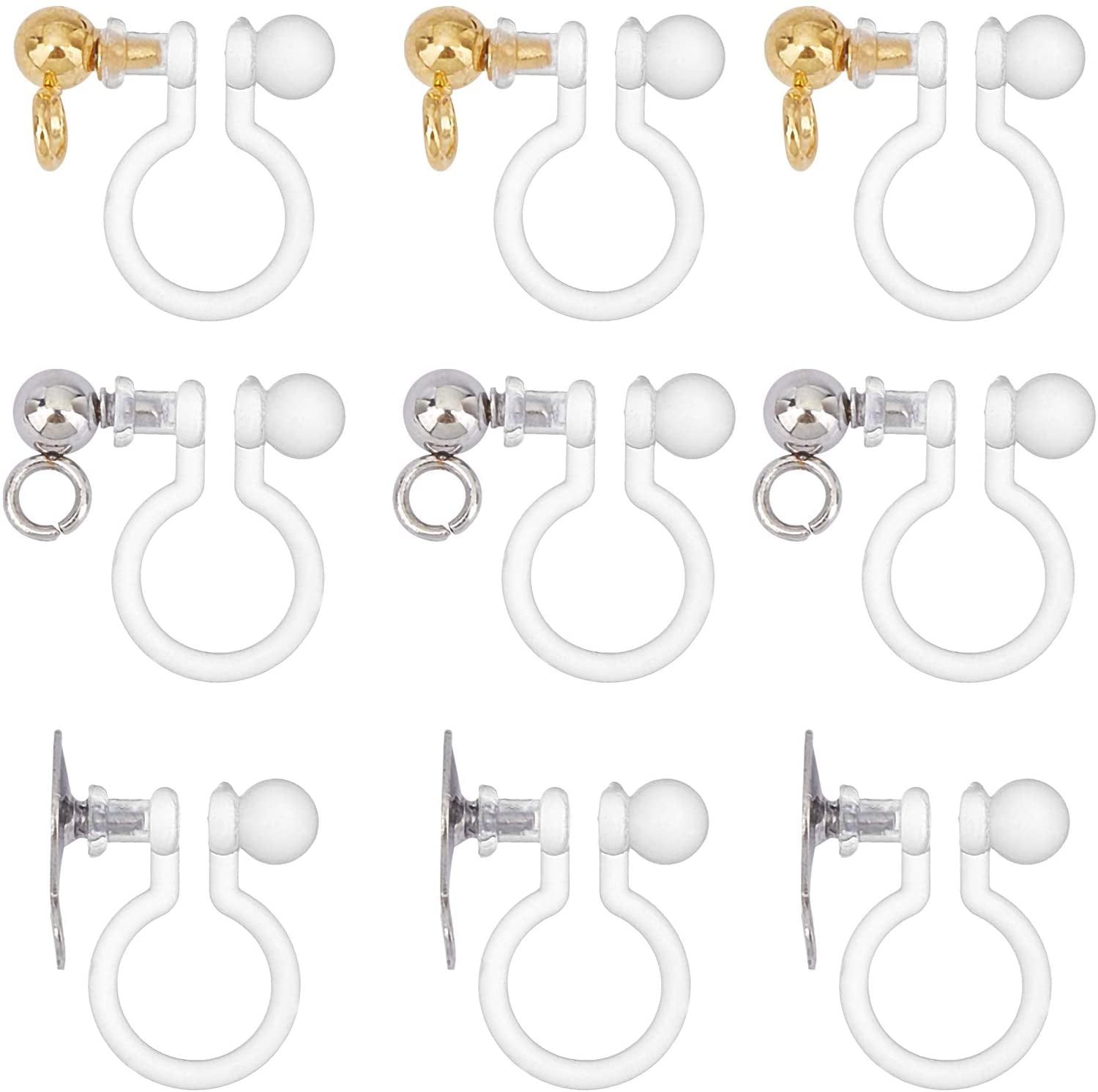 About 30pcs 3 Styles Clip-on Earring Component 304 Stainless Steel ...