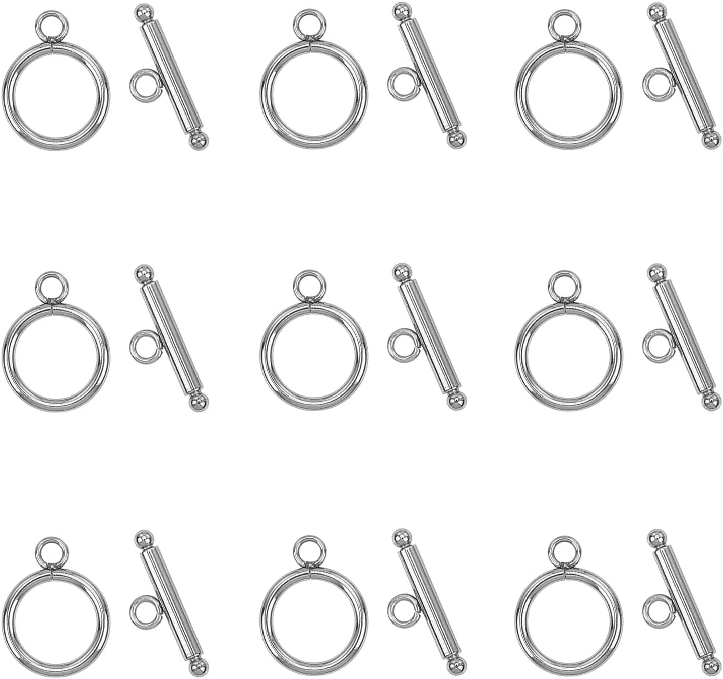 About 50 Sets Stainless Steel Toggle Clasps Tbar and Ring Toggle Clasps ...