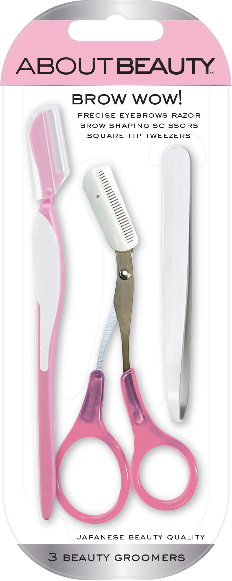 About Beauty Brow Wow 3ct with Eyebrow Razor, Brow Scissors, Tweezer ...