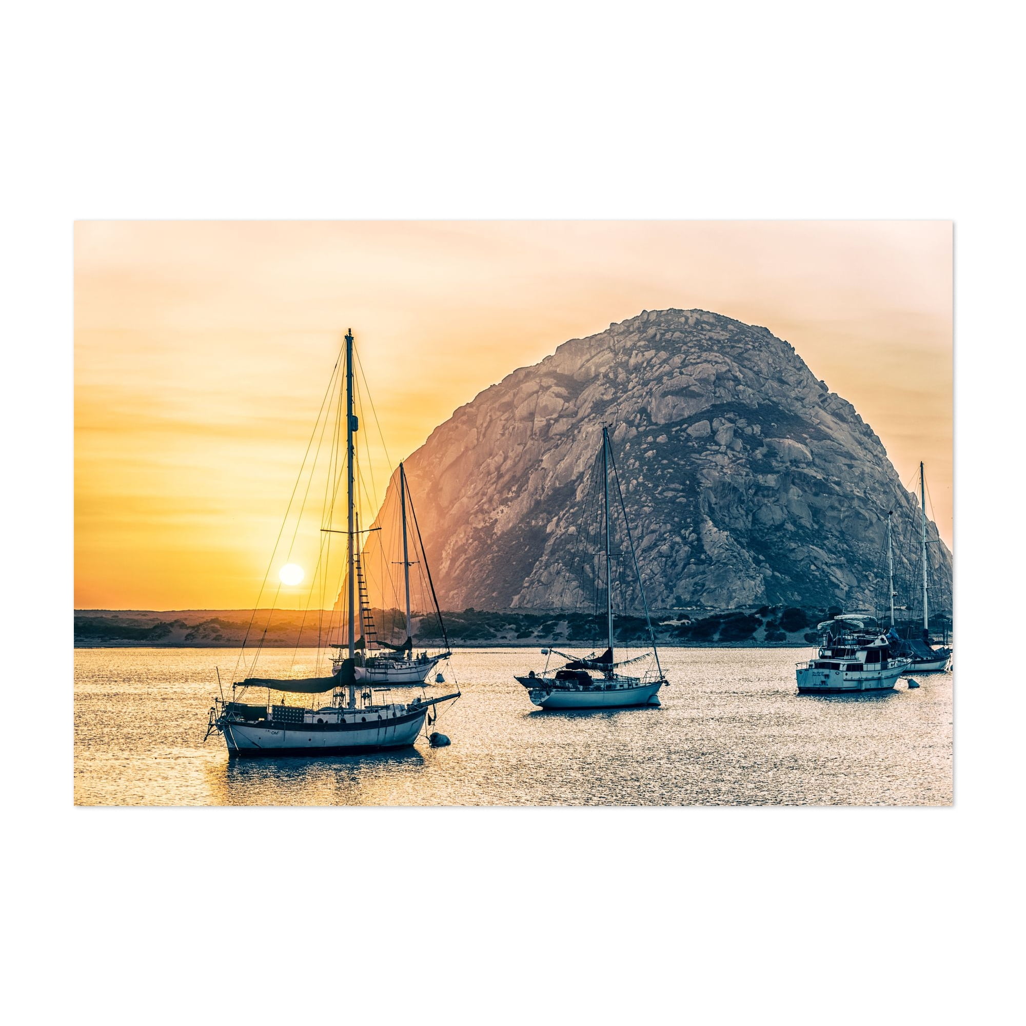 About To Set, Morro Rock - Morro Bay California Photography Unframed ...