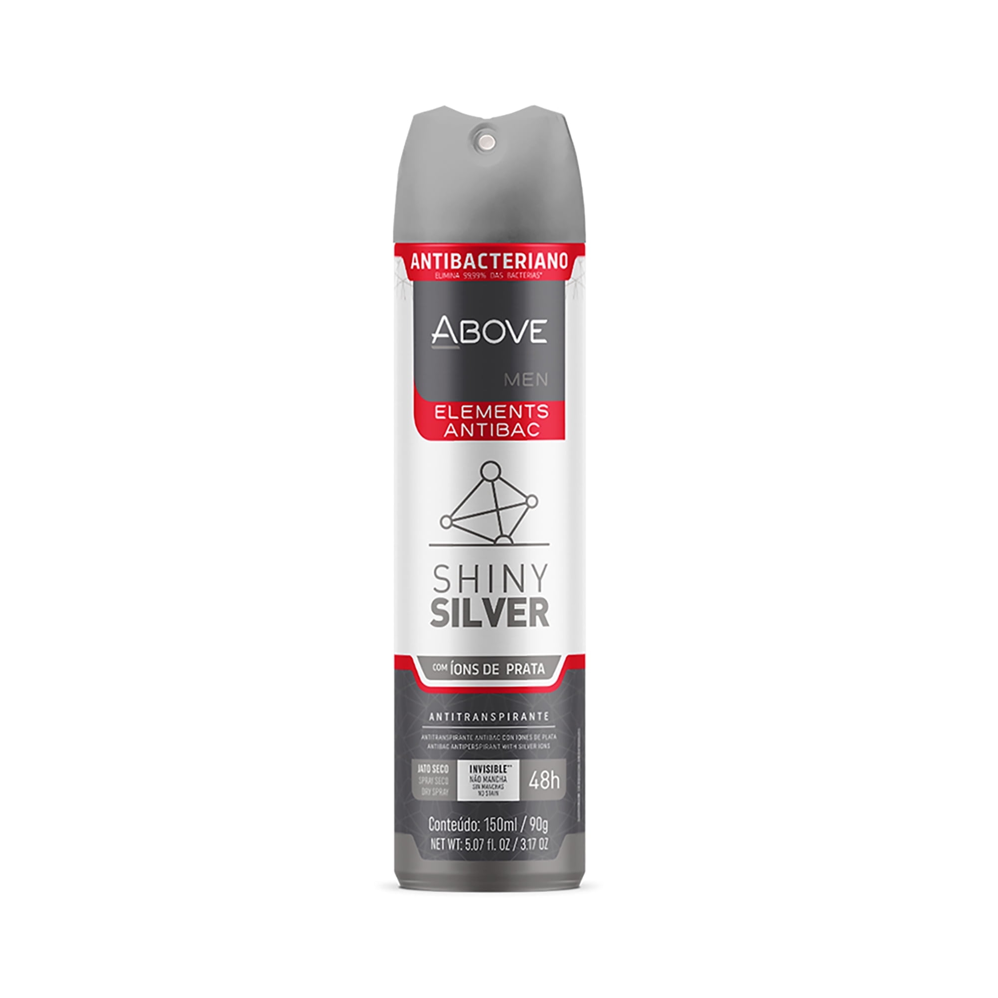 Above 48 Hours Elements Antibac Antiperspirant Spray, Shine Silver, 3. ...