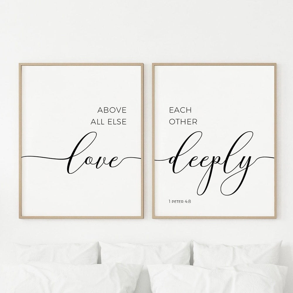 Above All Else Love Each Other Deeply Bible Verse Wall Art Set 2 ...