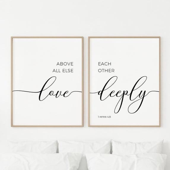 Above All Else Love Each Other Deeply Bible Verse Wall Art Set 2 ...