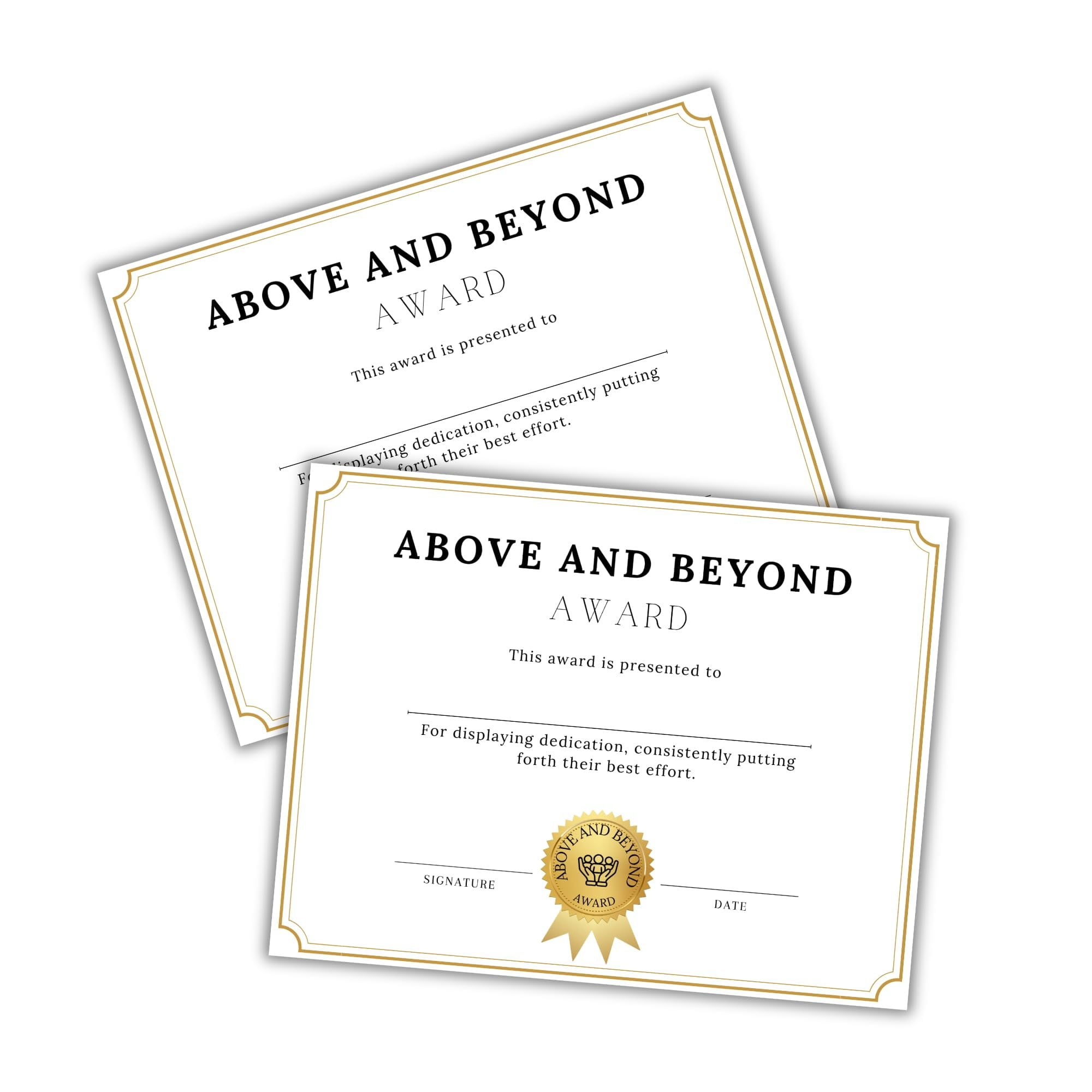 Above & Beyond Award Certificate 6pk Linen 8.5x11 Volunteer ...