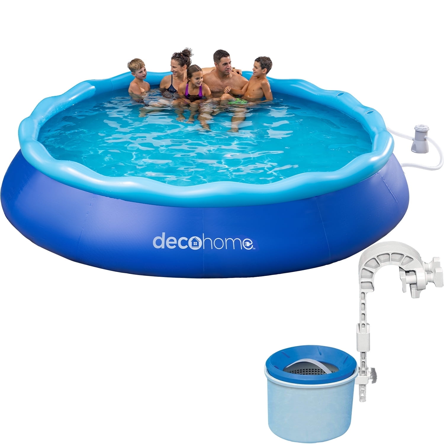 Above Ground Inflatable Pool Set with Intex Wall Mount Surface Pool ...