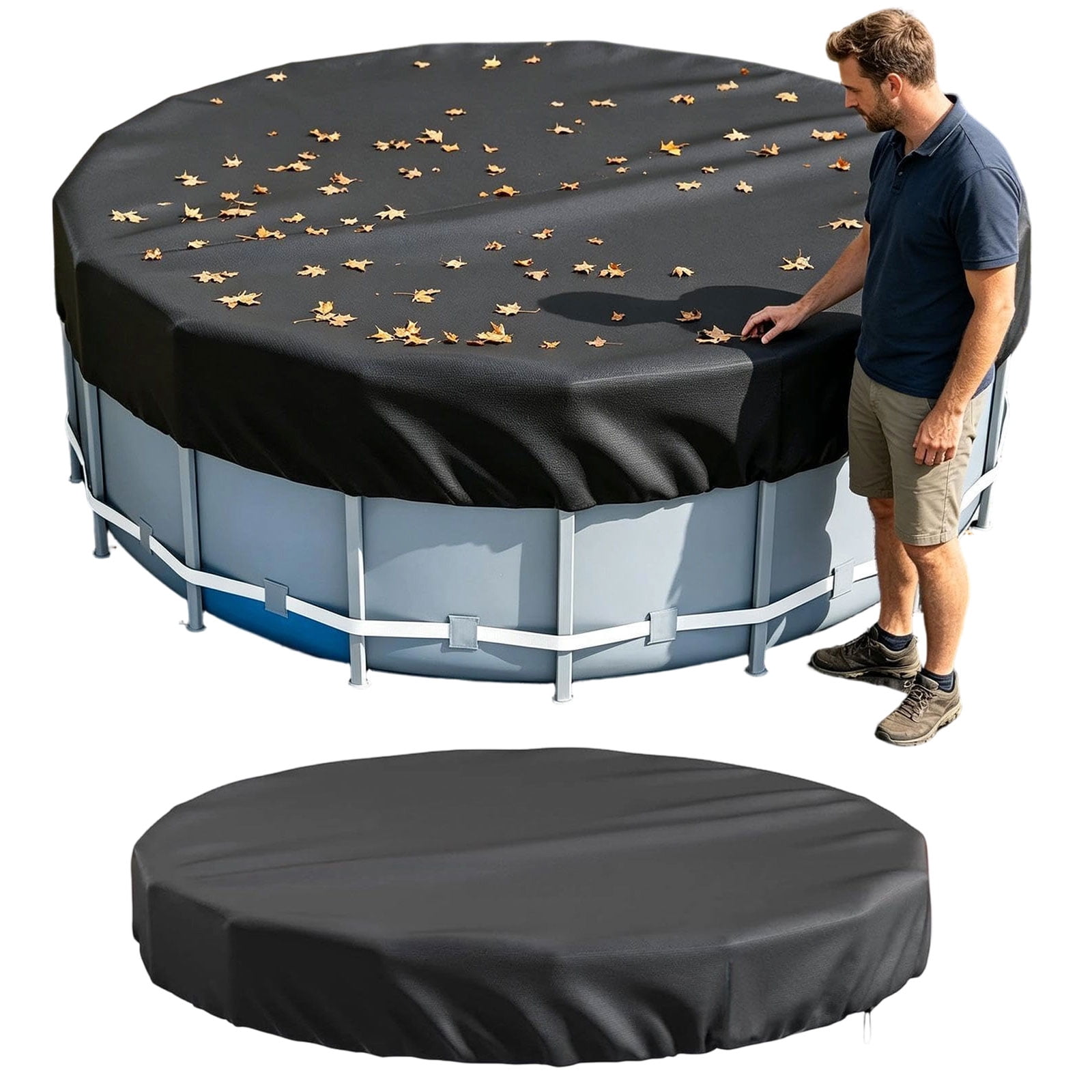 Above Ground Pool Cover, Waterproof Dustproof Solar Round Pool Cover ...