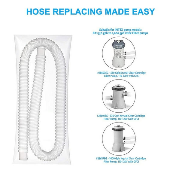 FibroPool Professional 1 1/2" Swimming Pool Filter Hose Replacement Kit ...