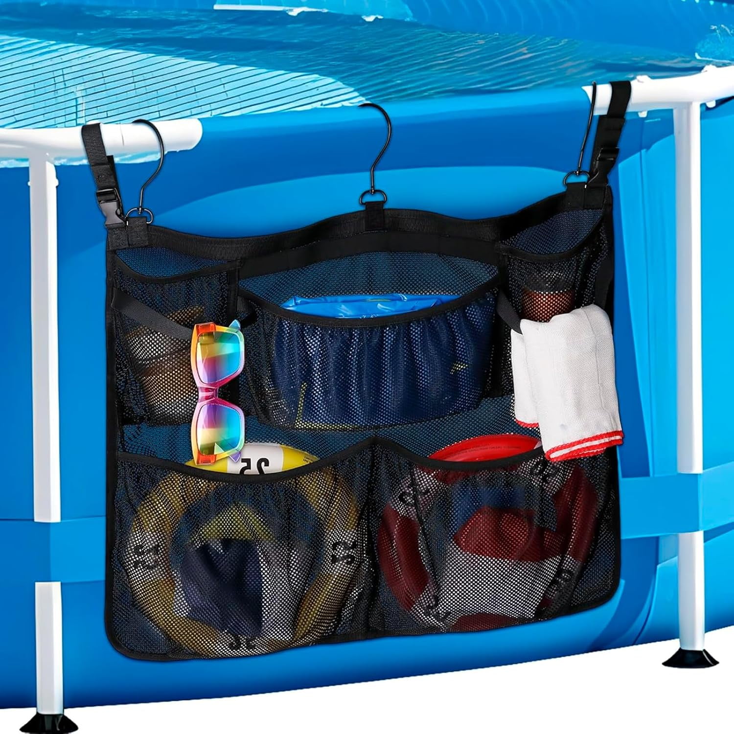 Above Ground Pool Storage Bag, 24 x 20 Inch Pool Hanging Bag with Mesh ...