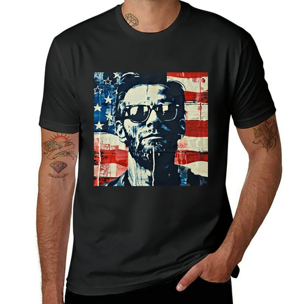 Abraham Drinkin Funny USA Flag T-Shirt - Walmart.com