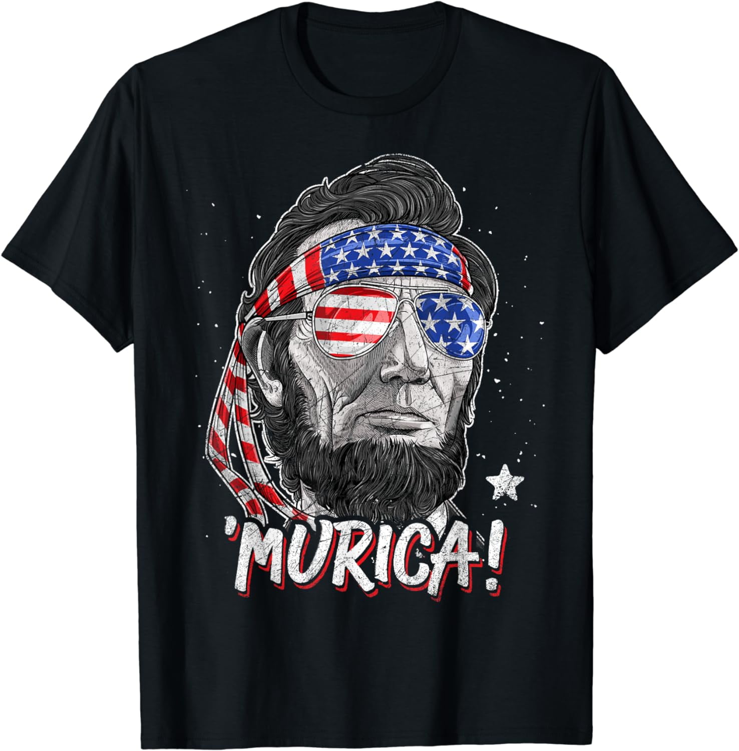 Abraham Lincoln 4th Of July Murica Men Women American Flag T-Shirt ...