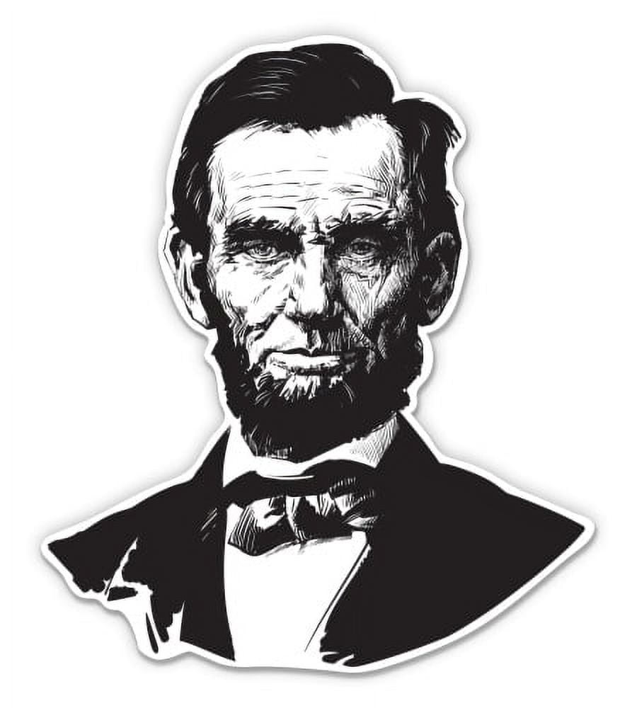 Abraham Lincoln - 8" Vinyl Sticker - For Car Laptop I-Pad - Waterproof ...