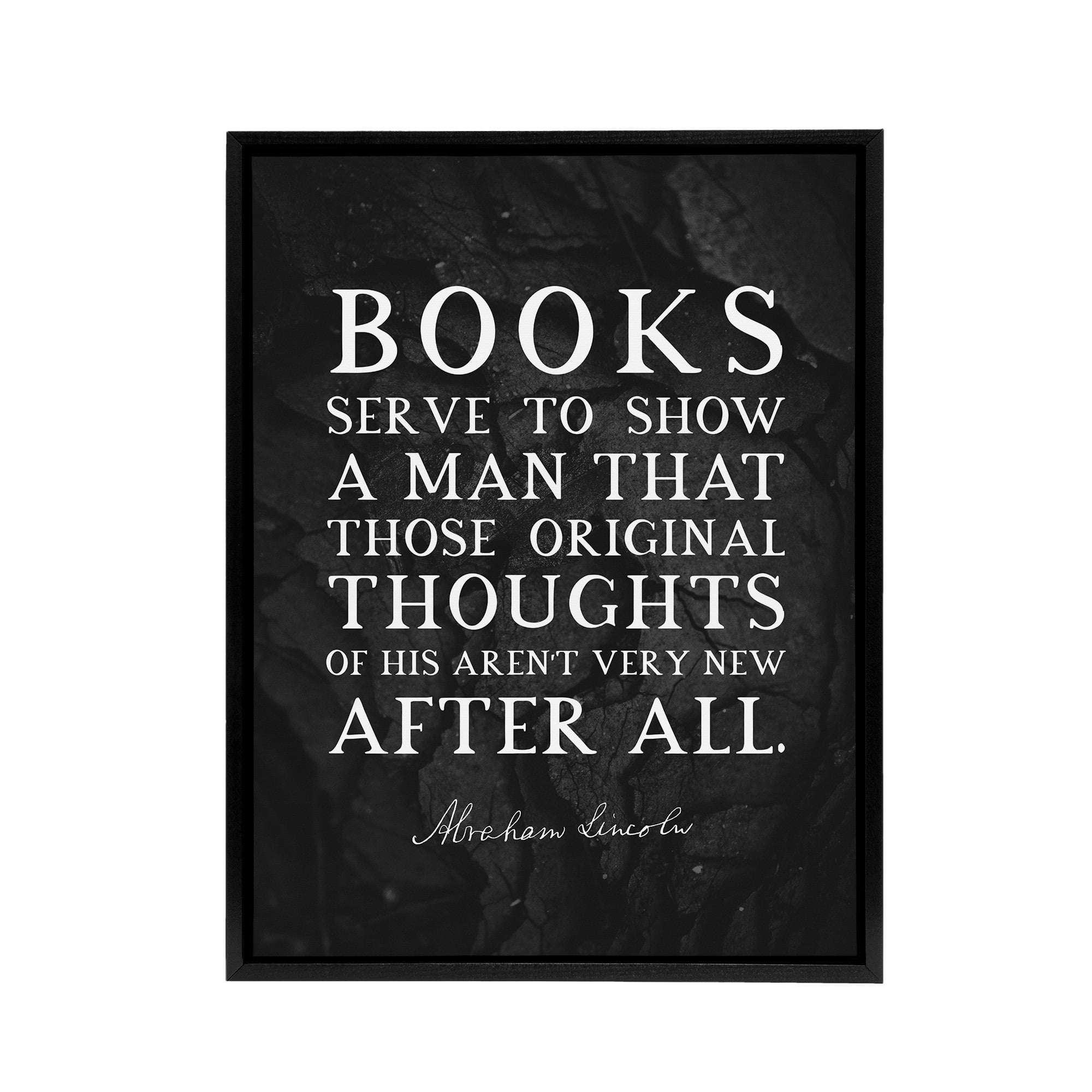 Abraham Lincoln Books Slate Quote Black Framed Canvas Wall Art Print ...