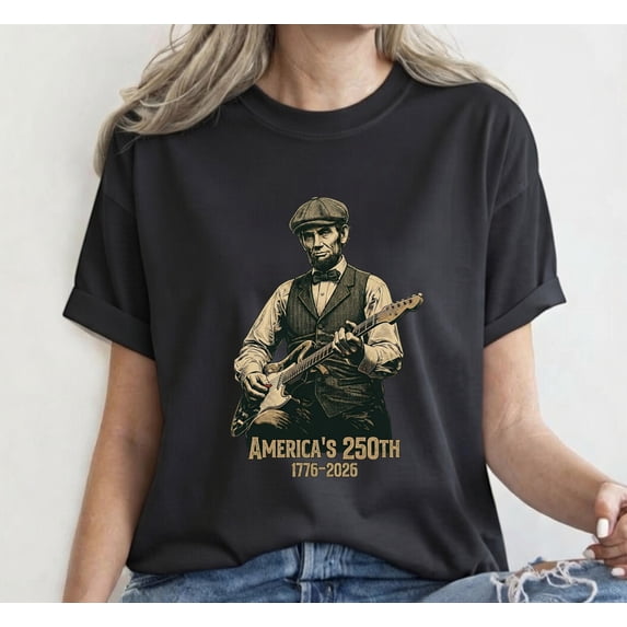 Abraham Lincoln Playing Electric Guitar America 250th Anniversary T ...