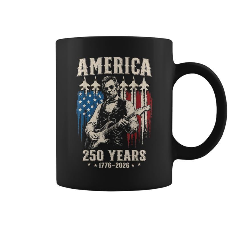 Abraham Lincoln Playing Guitar 250Th Anniversary 4Th Of July Coffee ...
