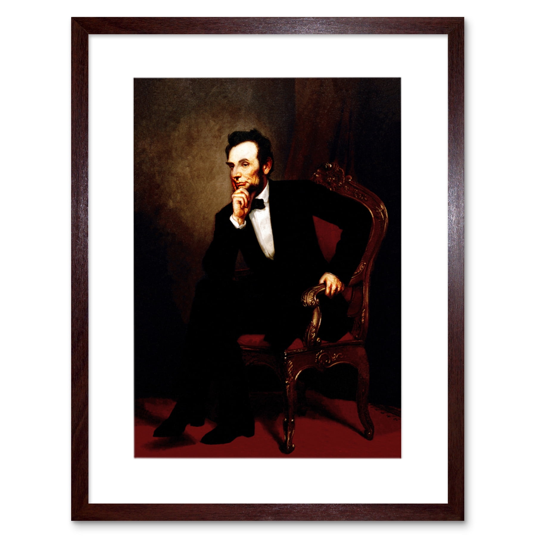 Abraham Lincoln Portrait Healy Painting 1869 Persident Sitting on Chair ...
