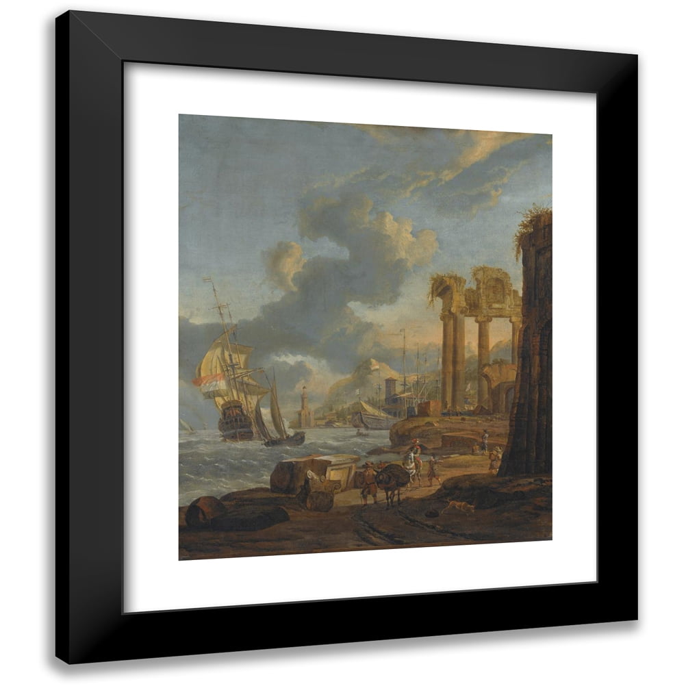 Abraham Storck 20x24 Black Modern Framed Museum Art Print Titled - A ...