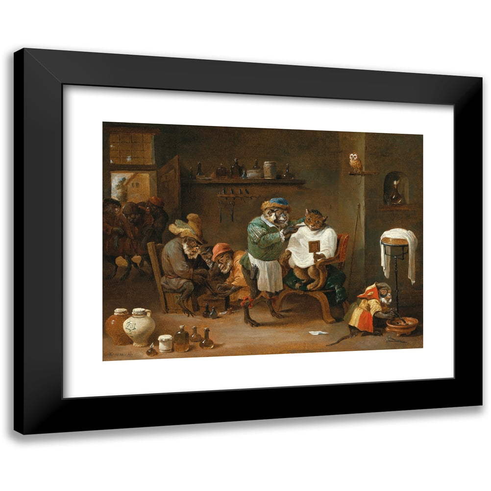 Abraham Teniers 18x14 Black Modern Framed Museum Art Print Titled - A ...