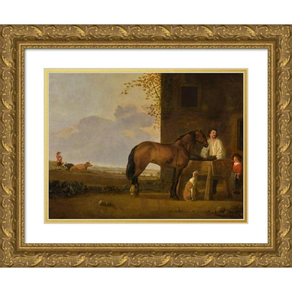 Abraham Van Calraet 24x19 Gold Ornate Framed and Double Matted Museum ...