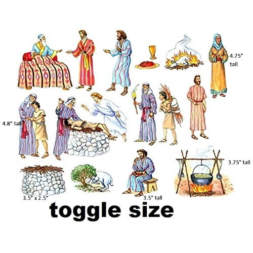 Abraham & Isaac Bible Felt Figures Toggle Size For Flannel Board ...