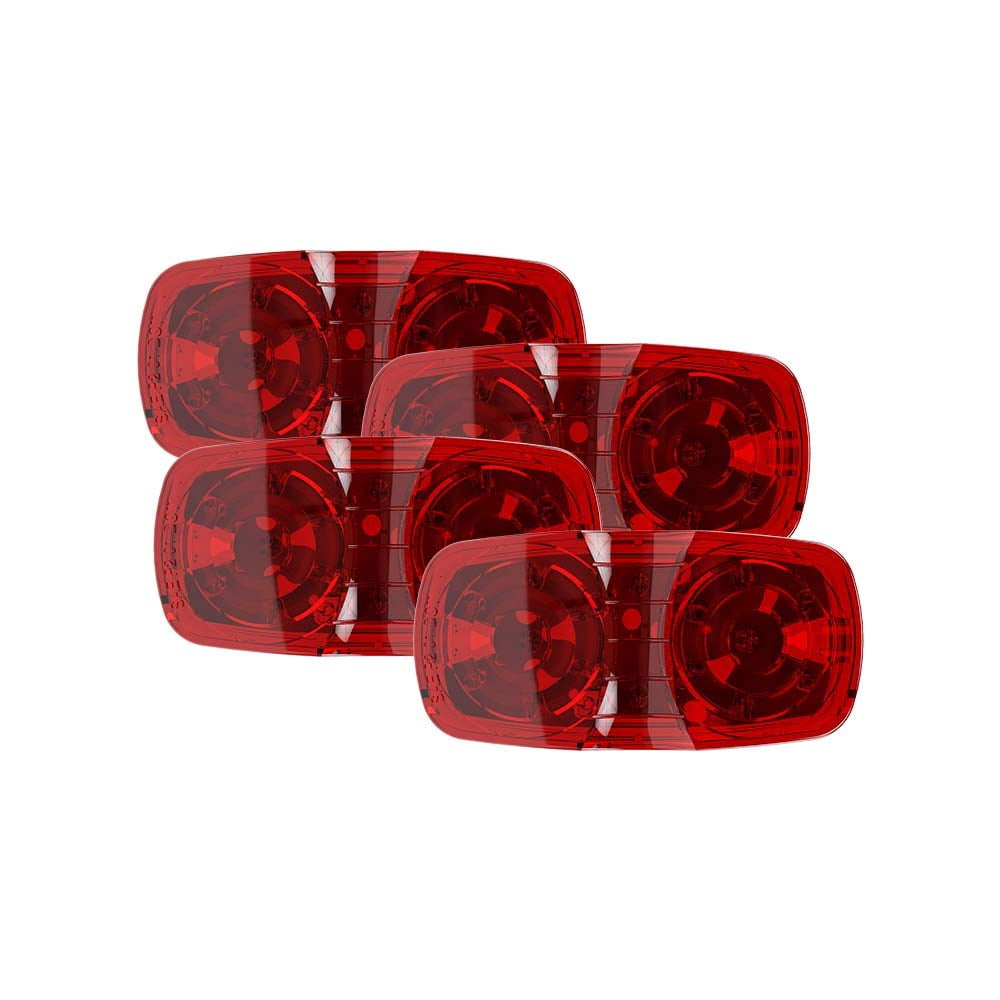 Abrams Rectangular 4" Red Bullseye 16 BSL1 LED Side Trailer Lights ...