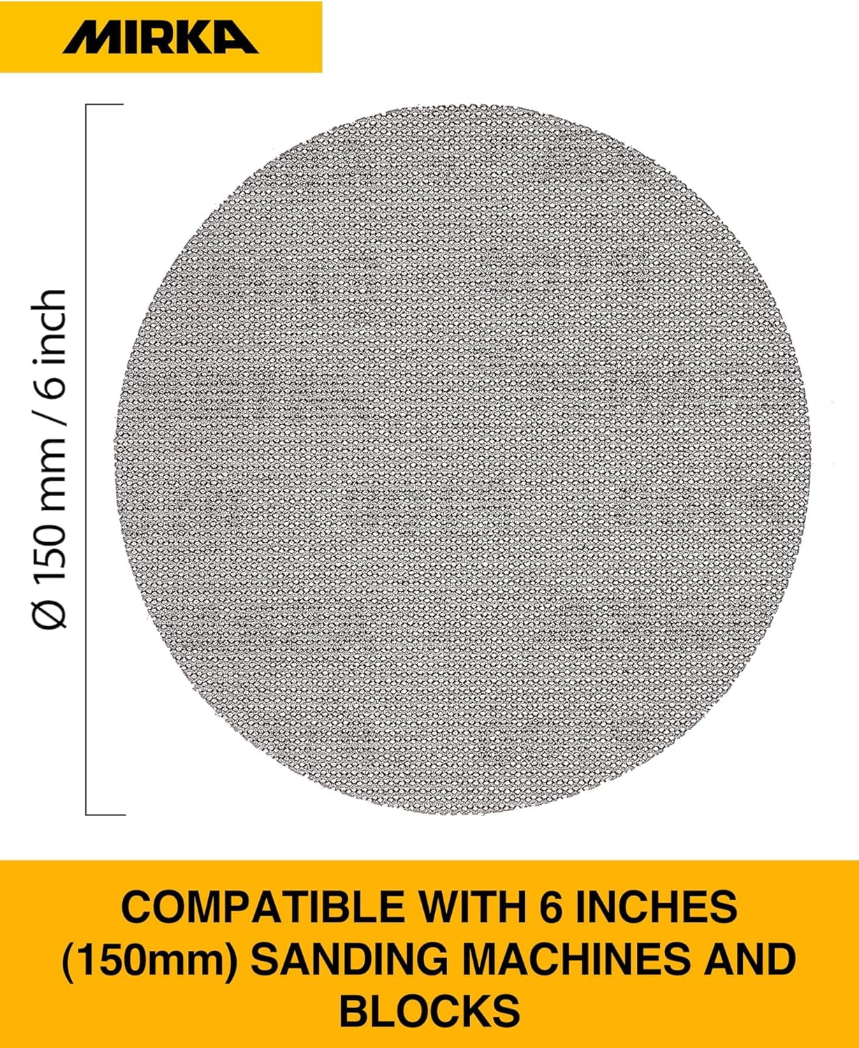Abranet Mesh Sandpaper Discs, 6-inch, Grit 120 Hook and Net Pads for ...