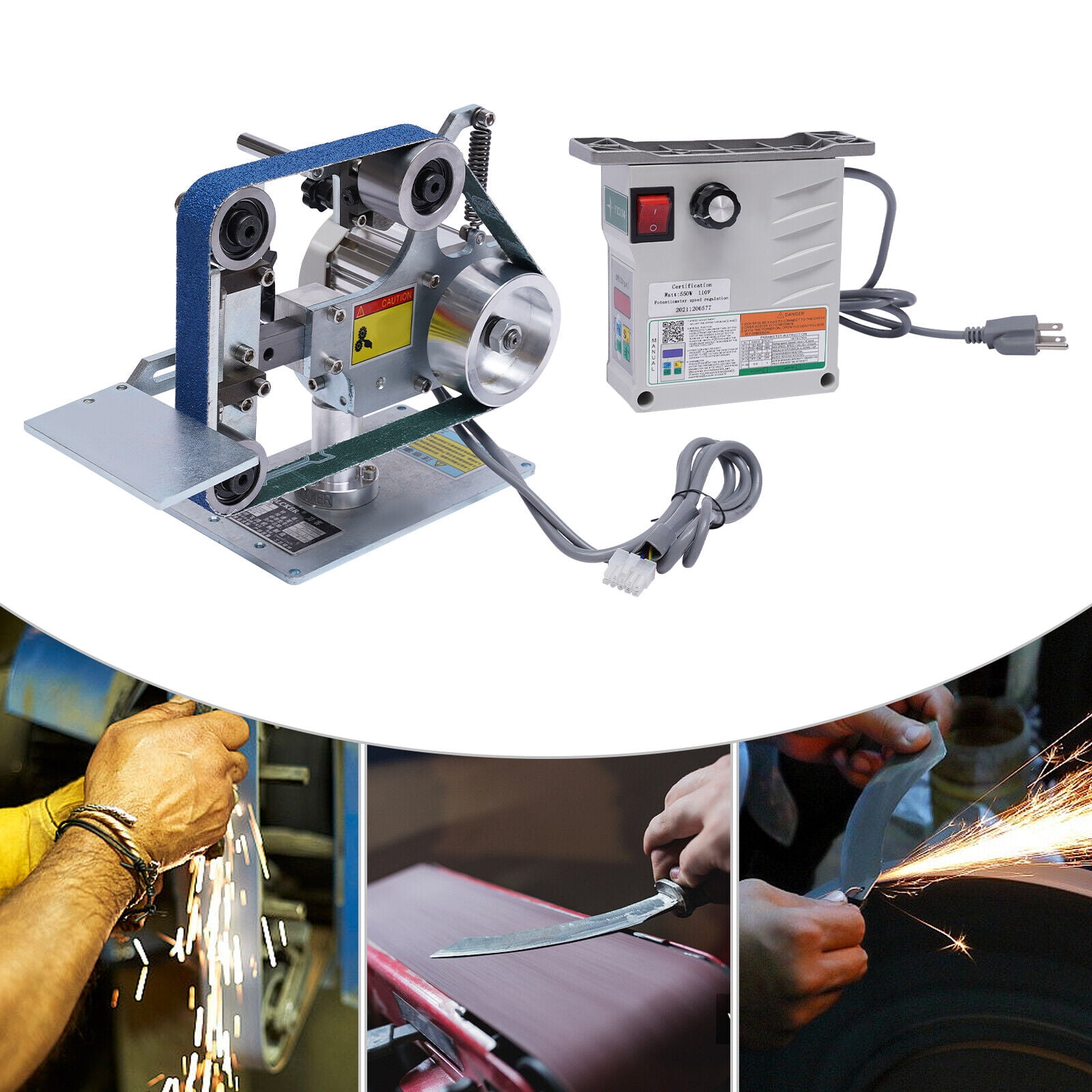 Abrasive Belt Machine Sander Polisher Sharpener Grinder w/Brushless ...