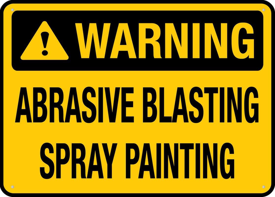 Abrasive Blasting Spray Painting Sign Outdoor Metal Sign - 12 X 8 Metal ...