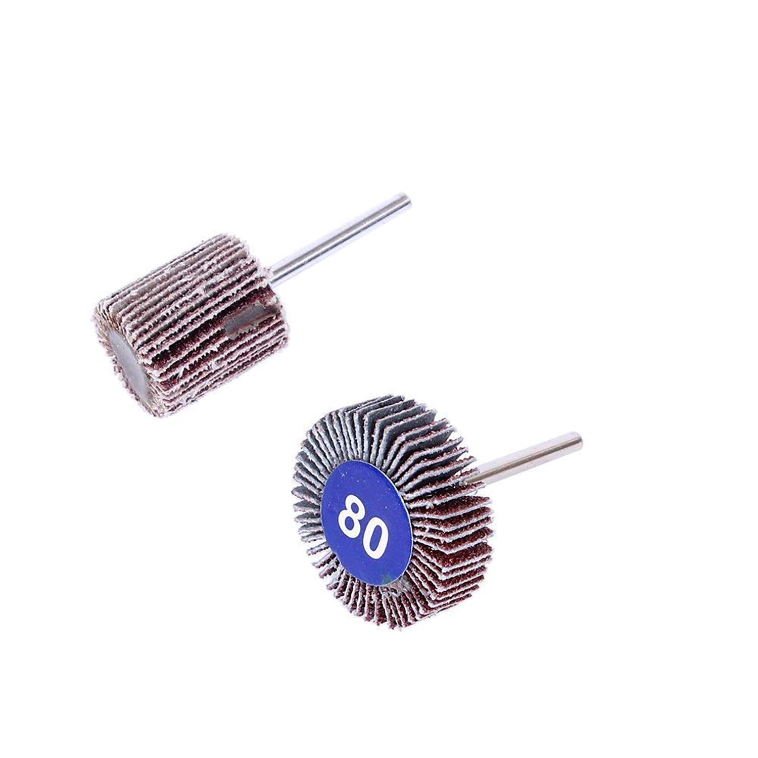 Abrasive Flap Wheel Sander 80 Grit with 1/8" Shank for Grinding and ...