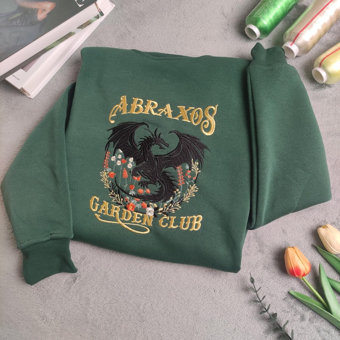 Abraxos Garden Club Embroidered Sweater, Throne Of Glass Tshirt, TJ ...