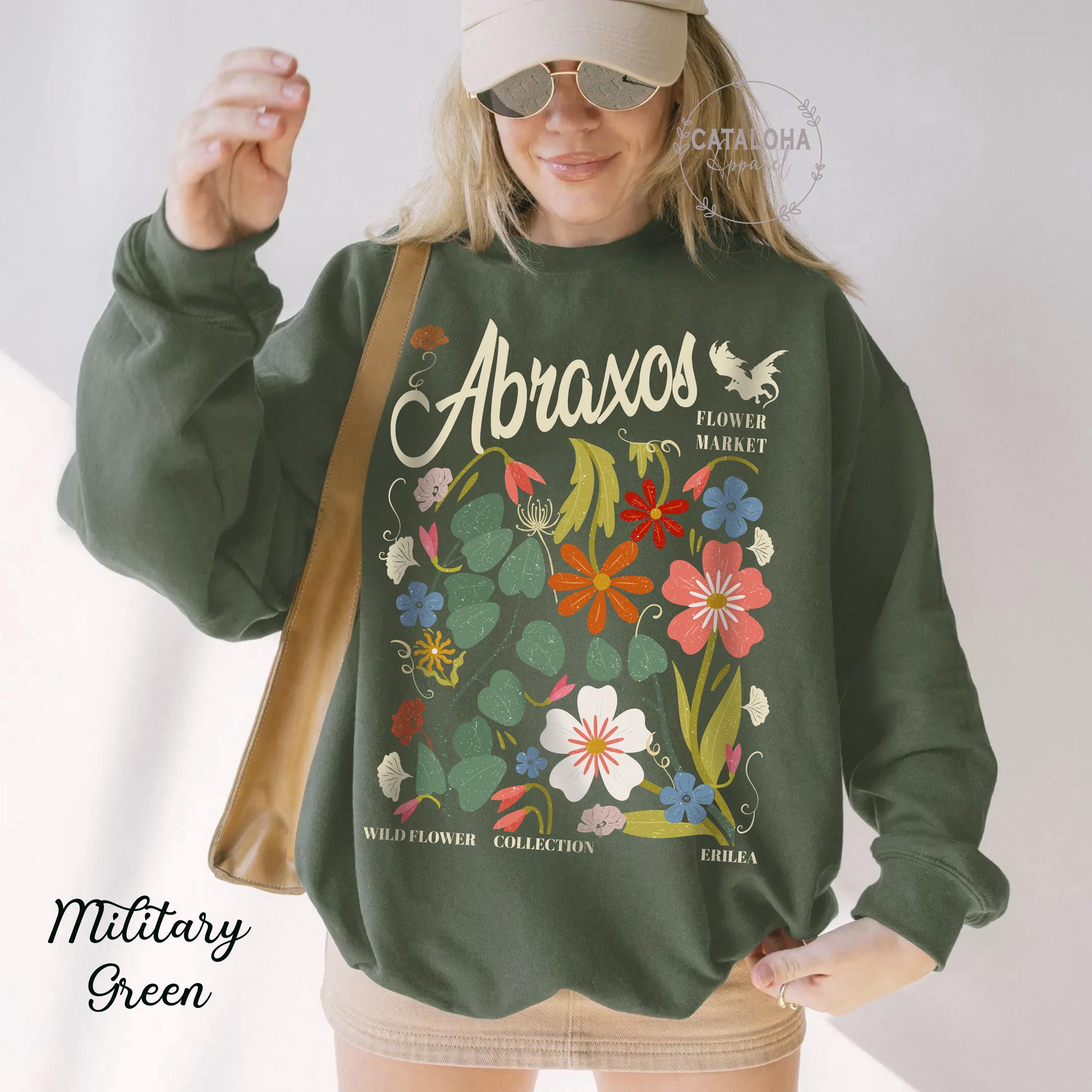 Abraxos flower marketsweatshirt, Fantasy bookish hoodie, Floral Abraxos ...