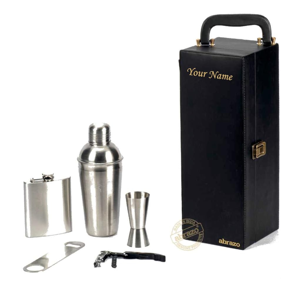 Abrazo Customized Name Mini Bar Set Customised Wine Set Whiskey Bar Set ...