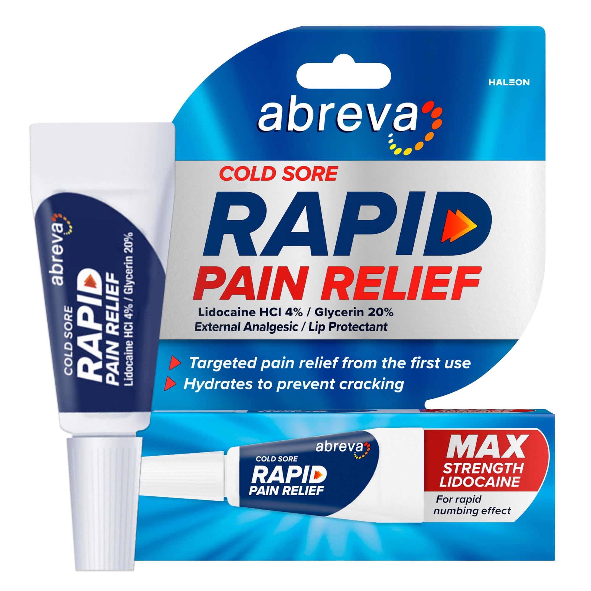 Abreva Cold Sore Treatment Rapid Pain Relief Cream - 1 Tube, 3 Grams ...