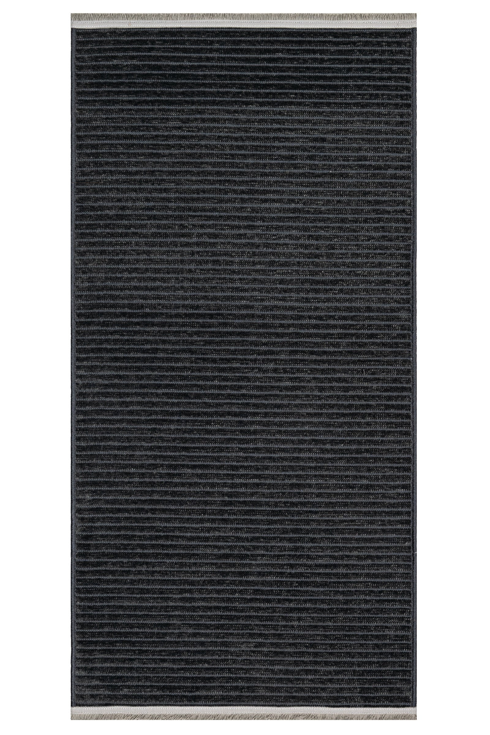 Abridge Anthracite Striped Polyester Area Rugs for Living Room Jacquard ...