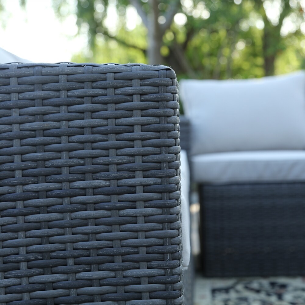 Abrihome 7-piece Patio Outdoor Wicker Sectional Sofa Set with Storage ...