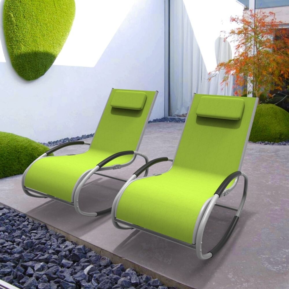 Abrihome Moda Two-Piece Sunshine Iron Oval Base Rocking Lounge Chair ...