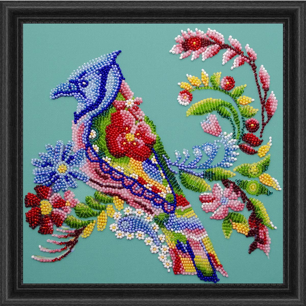 Abris Art Spring Bird Beaded Kit & Frame Stamped Embroidery - Walmart.com