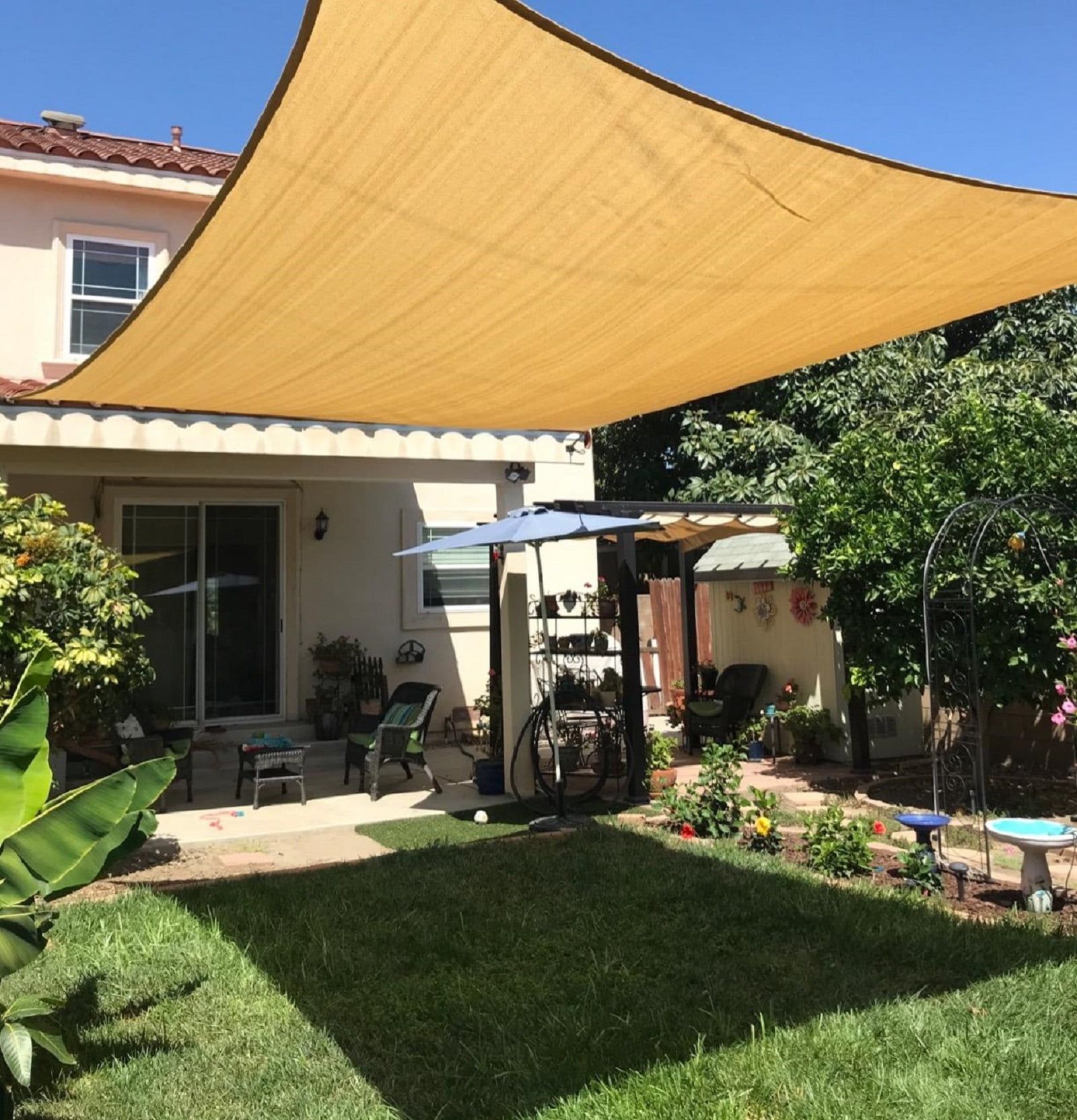 Abrotain Sun Shade Sail Outdoor Shade Cloth Beige 6'6"x9'9" Patio ...