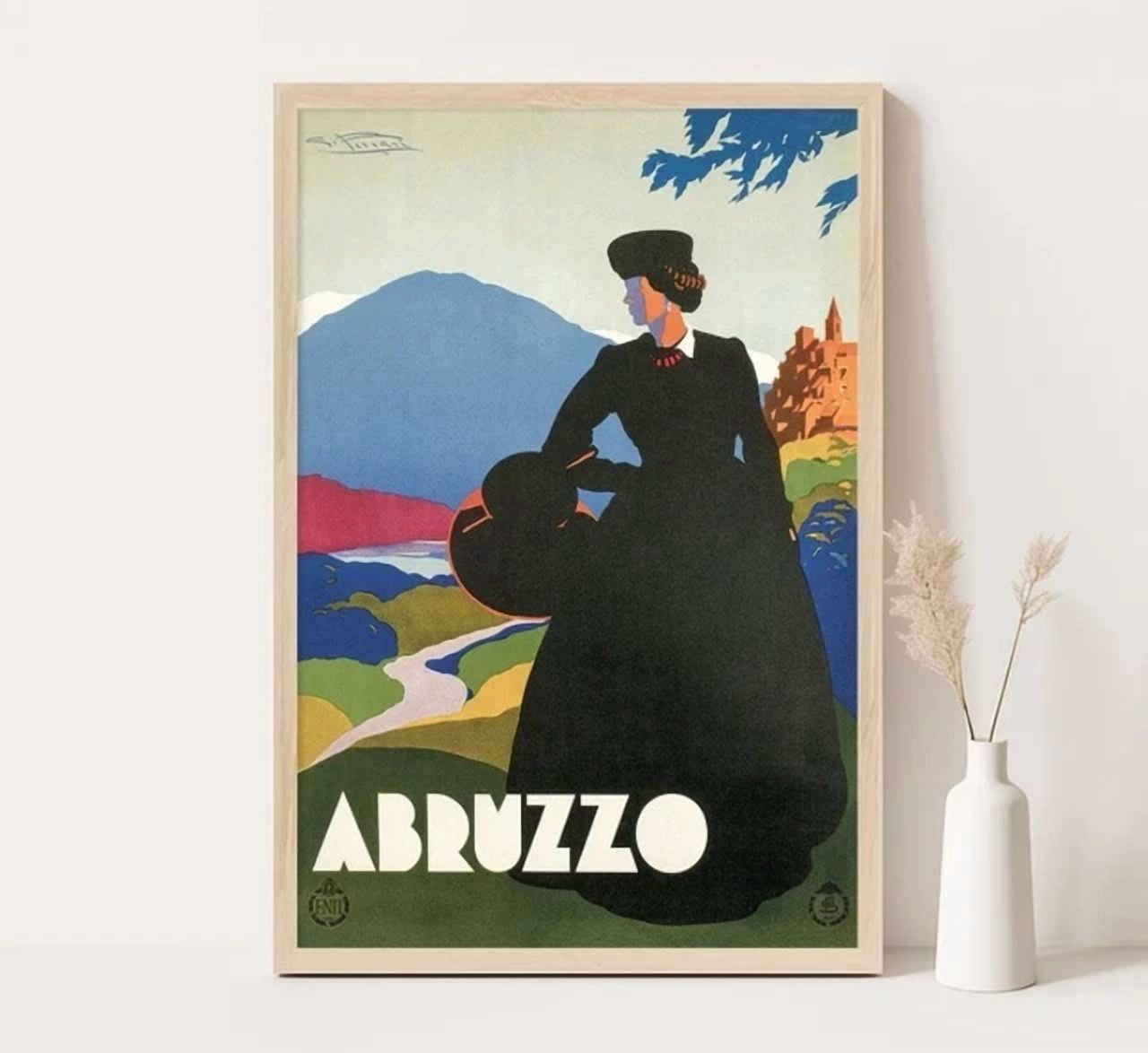 Abruzzo Poster By Vittorio Grassi 1930S Vintage Italy Print Italian ...