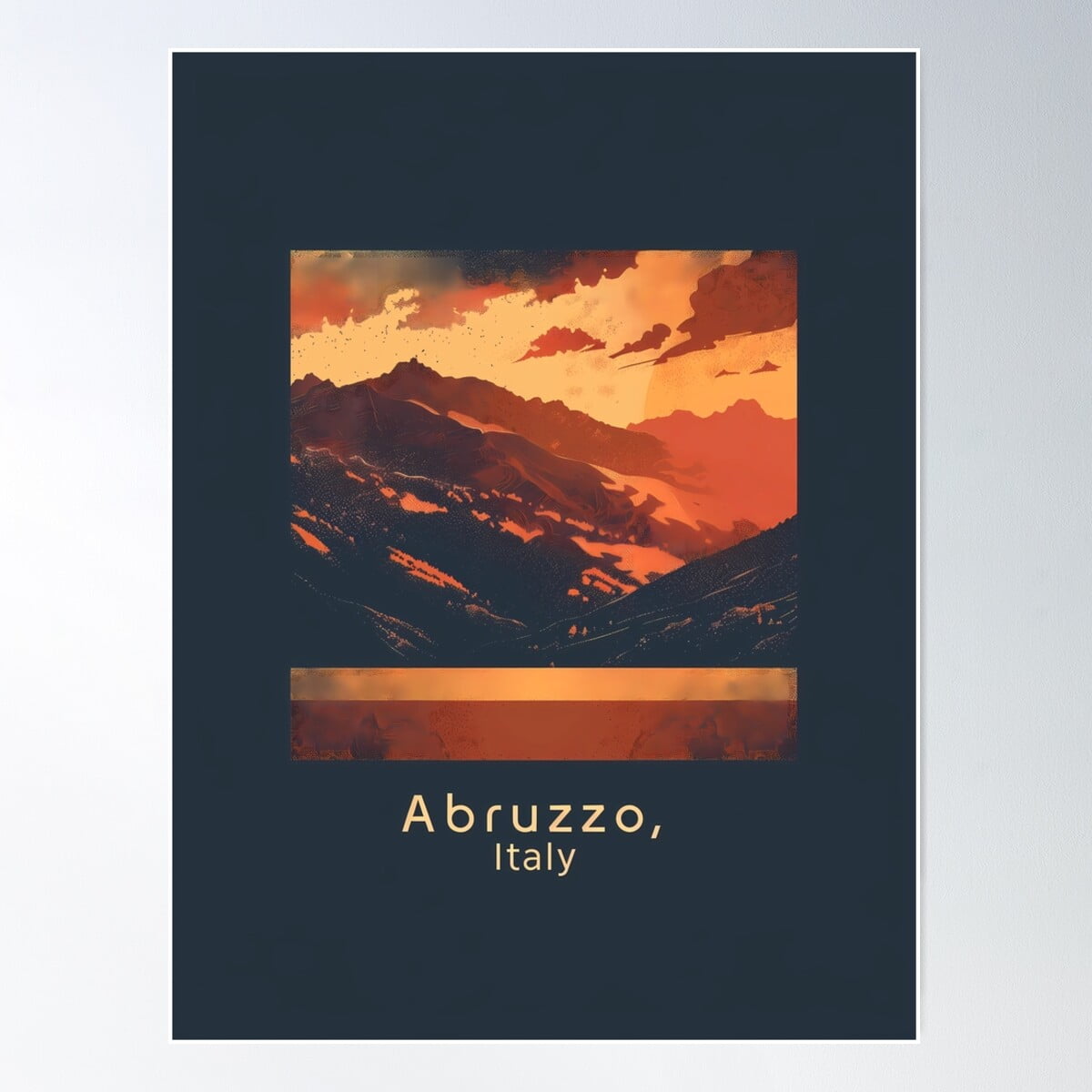 Abruzzo Sunset - Italian Mountain Landscape Poster Wall Art, Modern ...