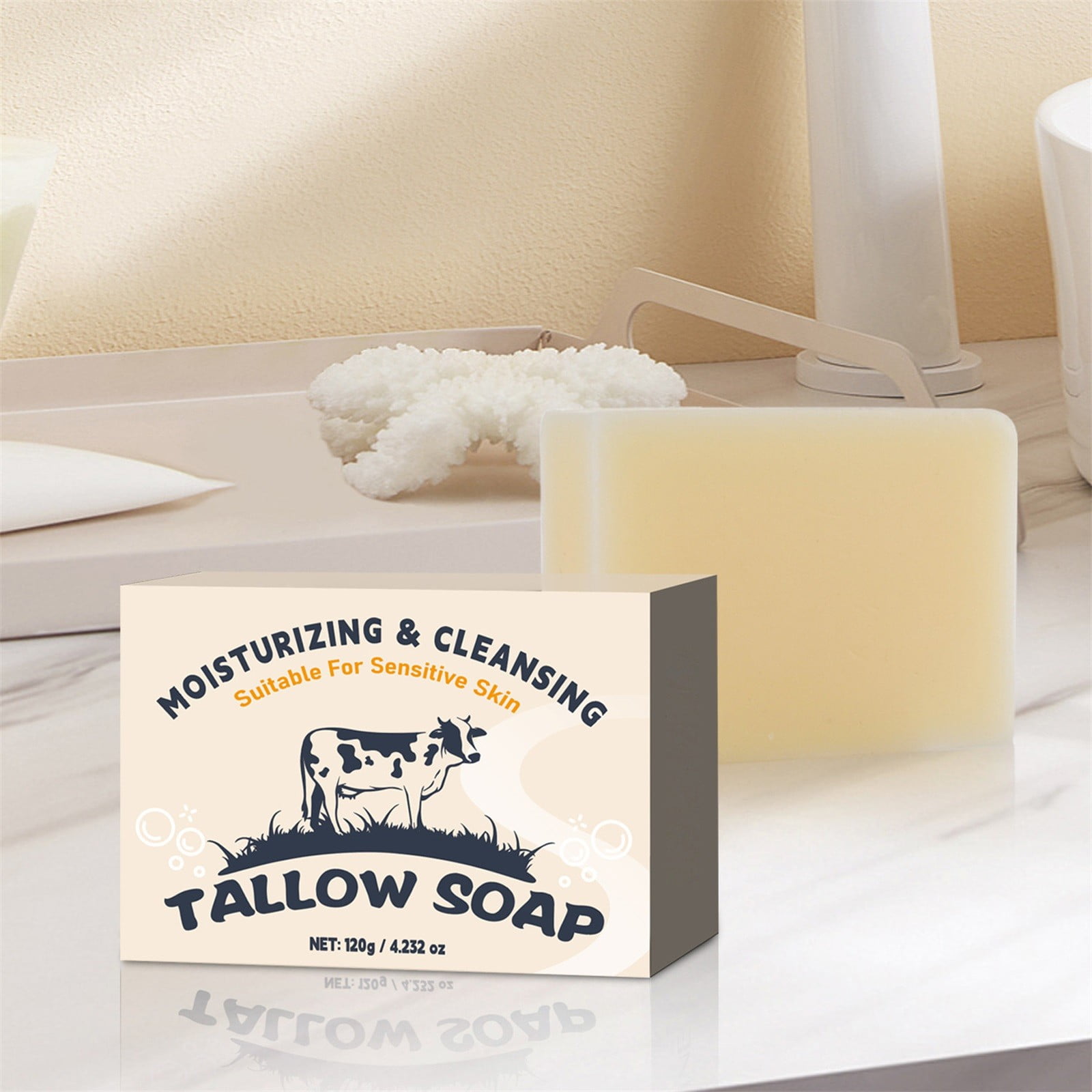 Abs Cow Soap - Beef Tallow Soap Bar – Fed Tallow Soap Unscented ...
