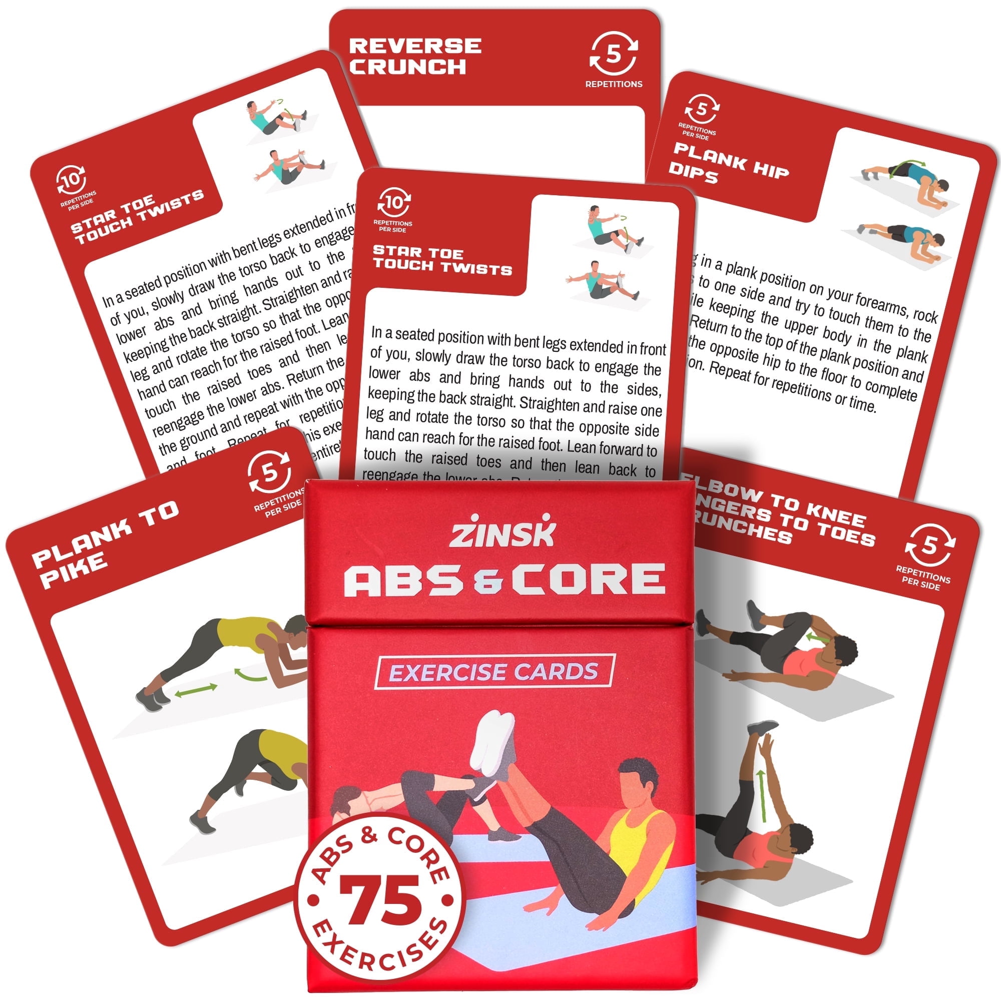 Abs and Core Exercise Cards – 75 Workout Cards to Help Build Core ...