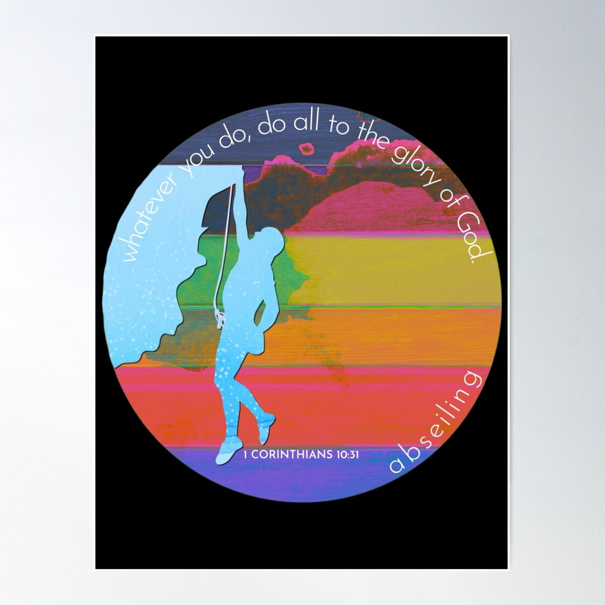 Abseiling Bible Verse Silhouette Retro Vintage Watercolour Backdrop ...