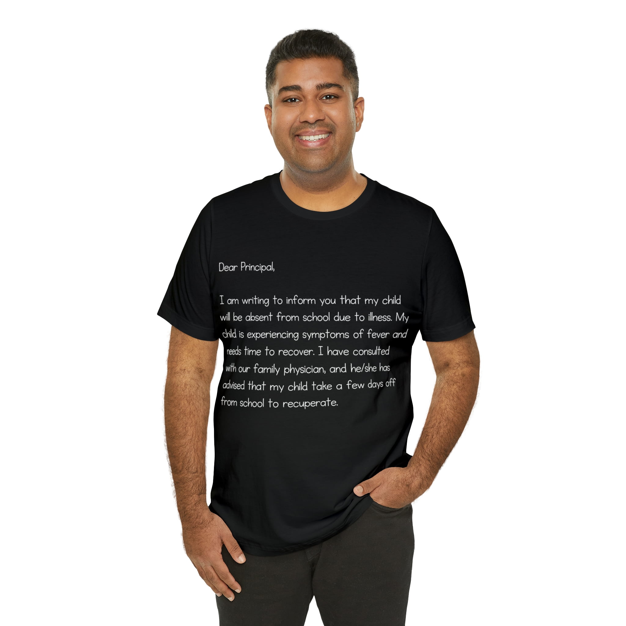Absent Excuse Letter School Shirt | Hilarious Sick Letter Statement T ...