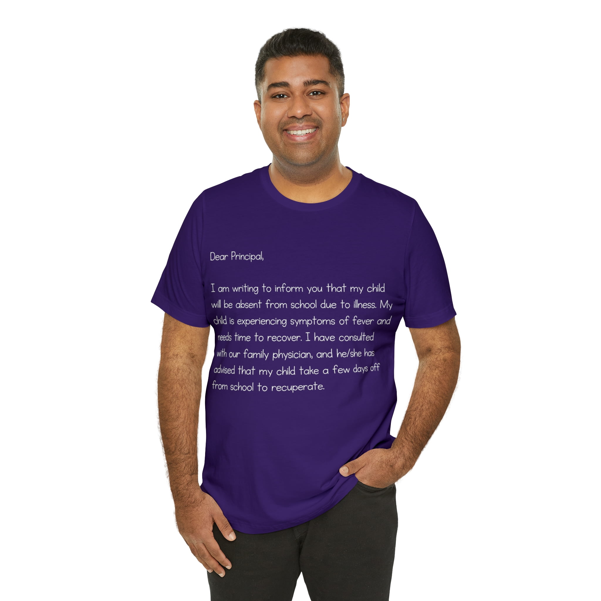 Absent Excuse Letter School Shirt | Hilarious Sick Letter Statement T ...