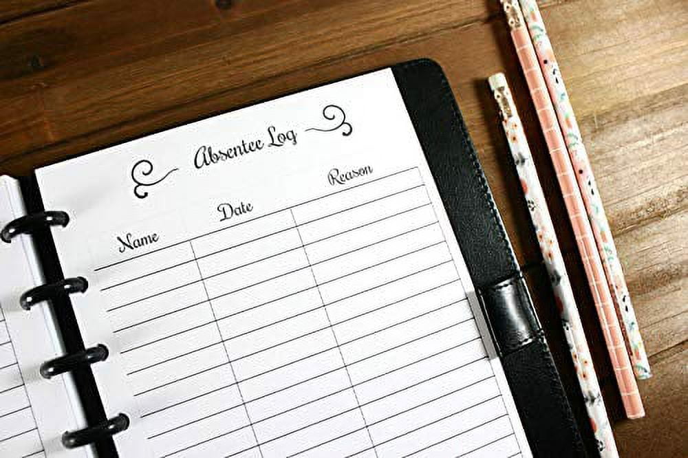 Absentee Log for 8 Disc Planners - Walmart.com