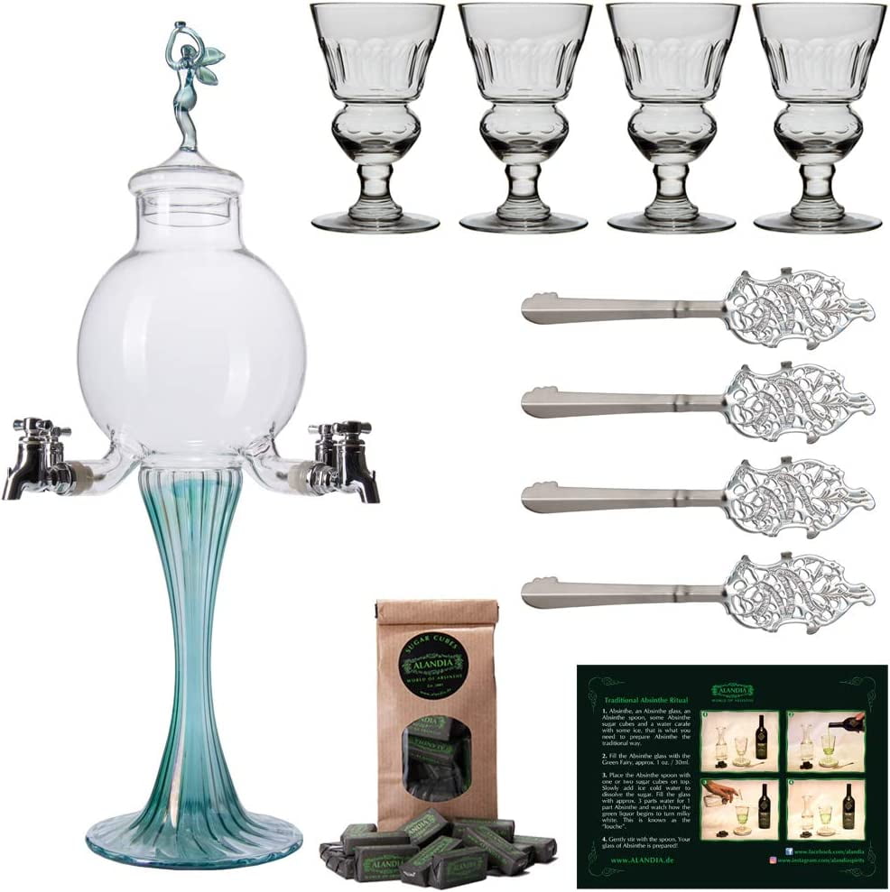 Absinthe Accessory Set Green Fairy 1x Absinthe Fountain | 4x Absinthe ...