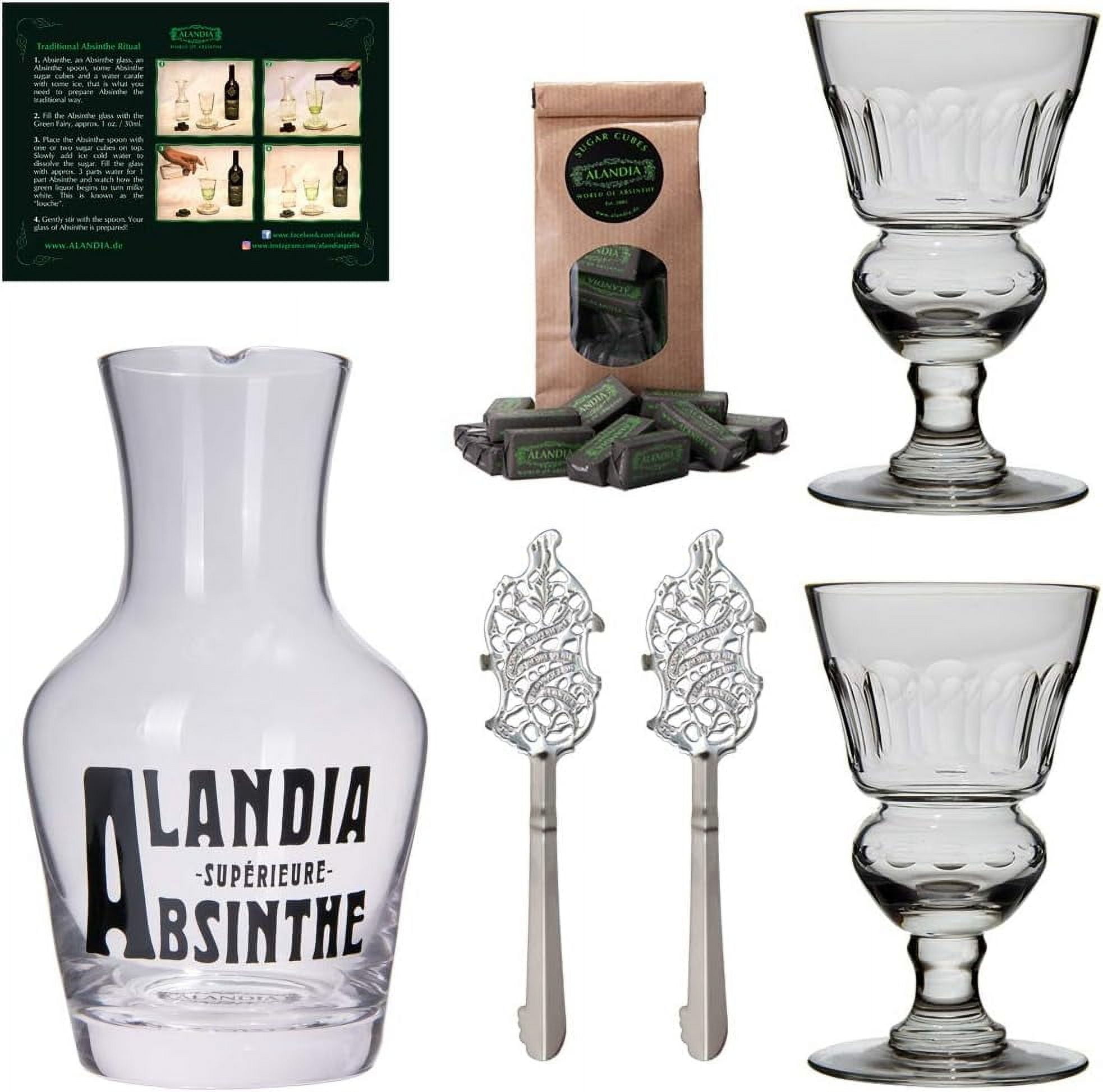 Absinthe Carafe Set with Glasses & Spoons | The ALANDIA Original ...