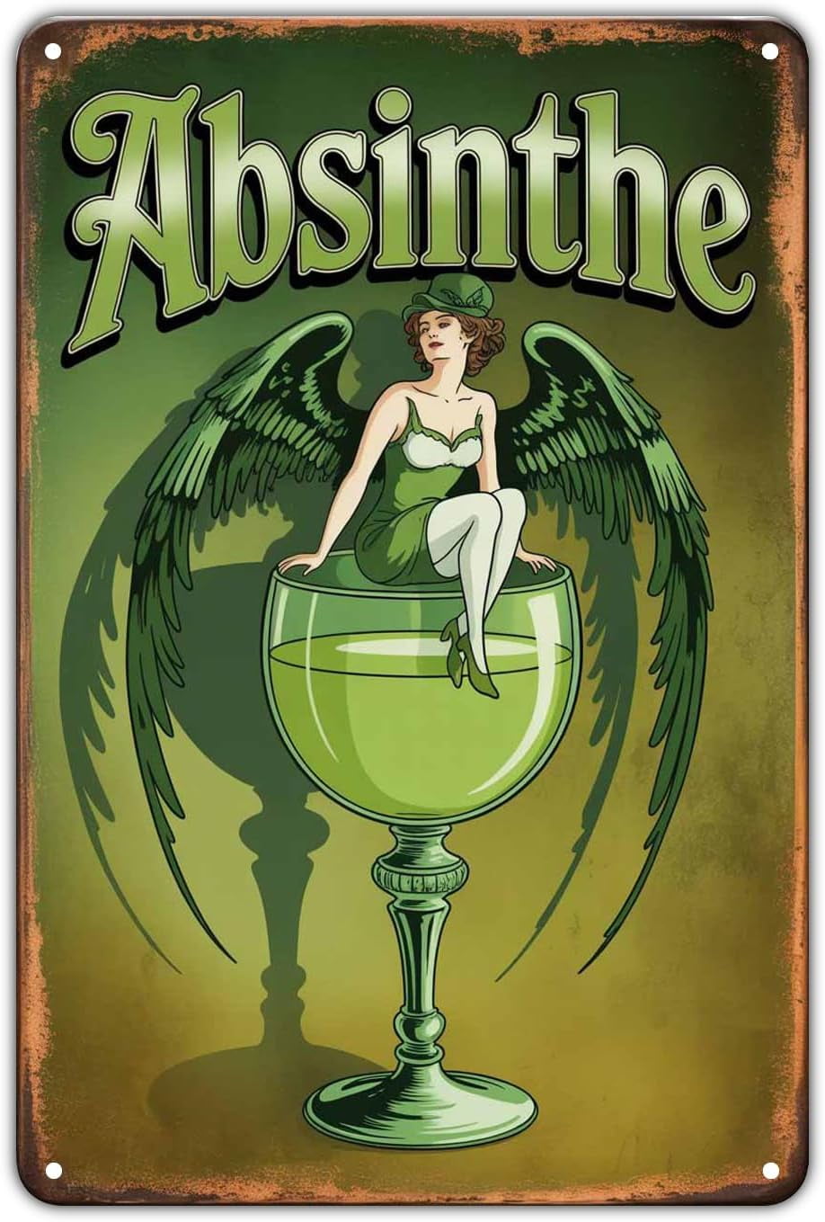 Absinthe Fairy tin sign, Vintage Absinthe Drink Metal Sign print ...